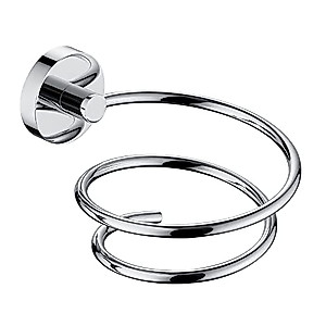 YUESIMATE Hair Dryer Holder Wall Mounted Bathroom or Bedroom Hairdryer Hanging Rack Hair Dryer Organizer Blower Dryer Organizer Universal Size,Chrome