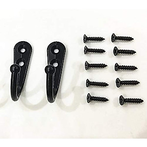 PAINISTIC 25 Pieces Wall Mounted Coat Hook Robe Hooks Cloth Hanger Coat Hanger Coat Hooks Rustic Hooks and 54 Pieces Screws for Bath Kitchen Garage Single Coat Hanger Black Color
