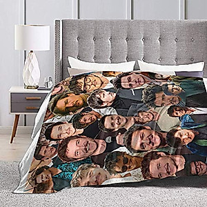 Pedro Pascal Photo Collage Soft and Comfortable Warm Fleece Blanket for Sofa,Office Bed car Camp Couch Cozy Plush Throw Blankets Beach Blankets (50"x40")
