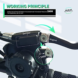 E-Bike MS-BK-2R Brake Cut Off Sensor SM/Waterproof Connector Electric Bike Cut Power Off Mechanical Hydraulic Brake Sensor for E Bike (MS-2R-SM)