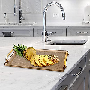 MYCENSE Serving Tray Exquisite Nordic Creative Multi-Function Kitchen Fruit Dessert Tray Bar Pub Serving Board Tray, Brown