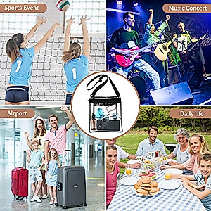 Frienda 2 Pieces Clear Stadium Approved Bag Clear Crossbody Bag with Inner Pocket and Adjustable Shoulder Strap Transparent Purse Bag for Concerts Sports Events