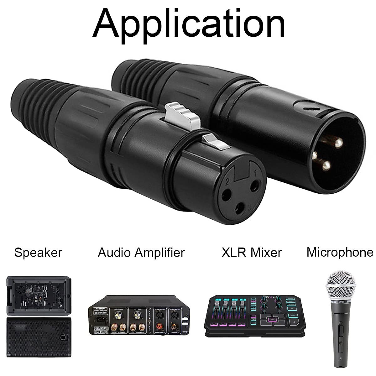 DKARDU 10PCS 3 Pin XLR Solder Connector, 5 Male and 5 Female XLR Mic Snake Plug, Microphone Audio Socket for High Conductivity and Ultra-Low Noise