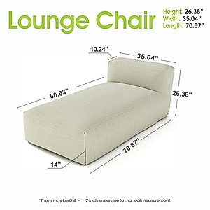 OPEAK Patio Furniture Chaise Lounge Chair Outdoor Reclining Chair Garden Pool Lounge Chairs for Outside Sunbathing Recliners Outdoor Bed Beach Chaise Lounge Chair Sunbed (Light Green, 70'' Length)