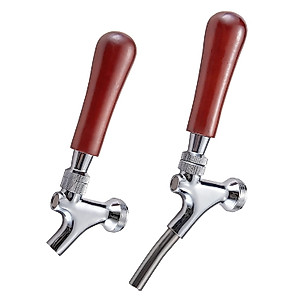 LitKiwi 4Pcs Beer Tap Handle,Premium Wooden Faucet Rustic Black & Brown Classical Style Handle,3/8''-16 Thread for Most Standard American Draft Beer Faucet,Homebrew,Kegerators and Bars