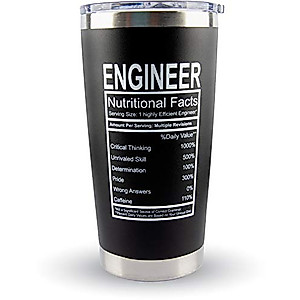 KLUBI Engineer Gifts - Large Travel Coffee Tumbler Mug 20oz - Funny Gift Idea for Mechanical, Electrical, Civil, Men, Women, Science, Nerd, Computer Programmer, Major, Grad