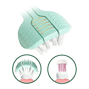 babyease 3-Sided Toothbrush, Ultra Soft All Sides Cleaning Training Tooth Brush for Baby, Toddler 1 Years and Up