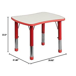 Flash Furniture Preschool Activity Table, 27" x 22" Bow Tie, Red