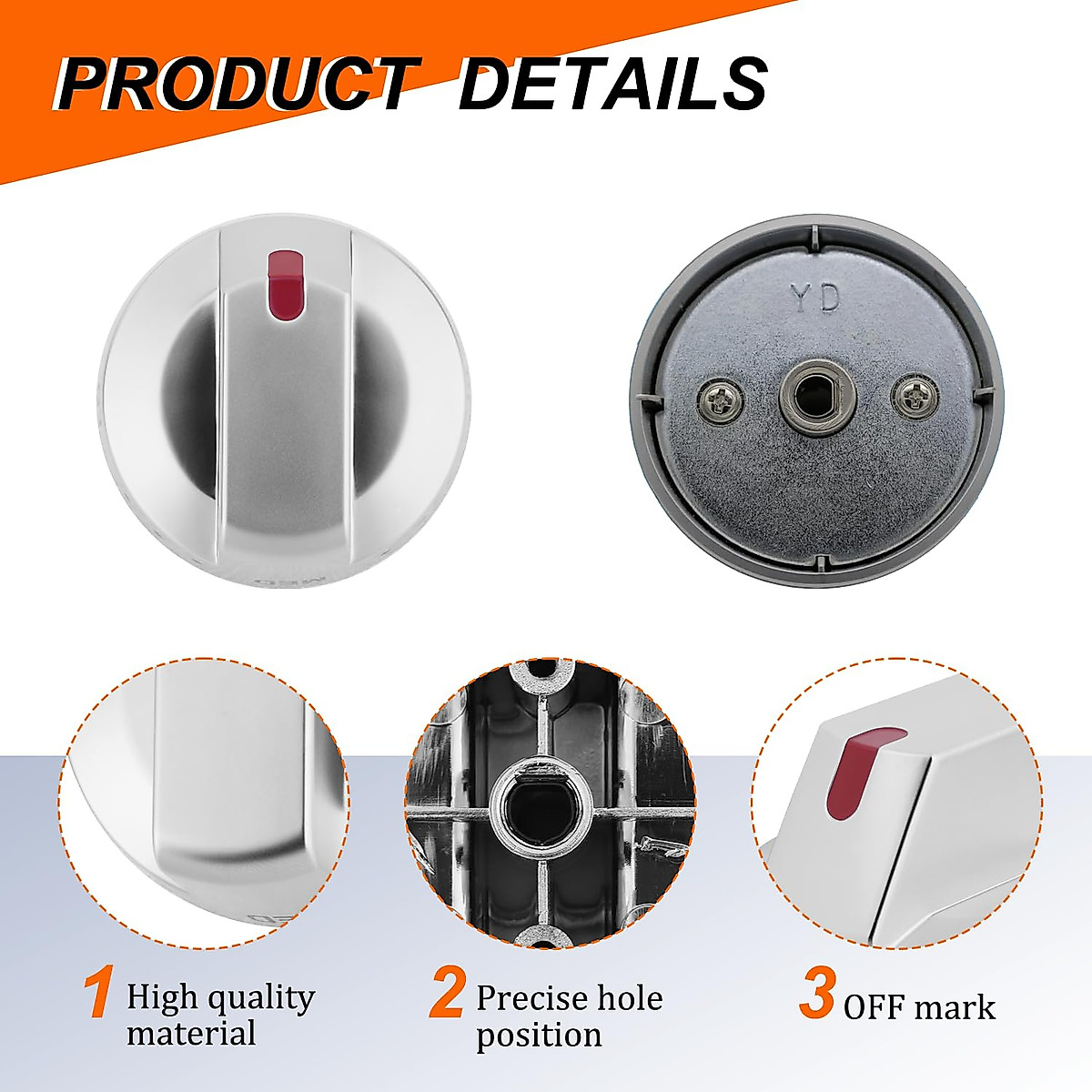 DG94-03500A/Z for Samsung Gas Stove Knobs Replacement, DG94-03500U Repalce DG94-03500A DG94-03797A, Compatible with NX60T8111SS NX60T8311SS NX60T8711SS NX60T8751SS etc.