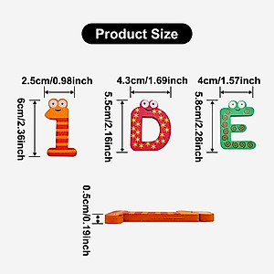 41 PCS Wooden Magnetic Letters & Numbers, Fridge Magnets for Toddlers, Fridge Magnets, Magnetic Alphabet Letters Preschool Education Learning Spelling Toys for Kids