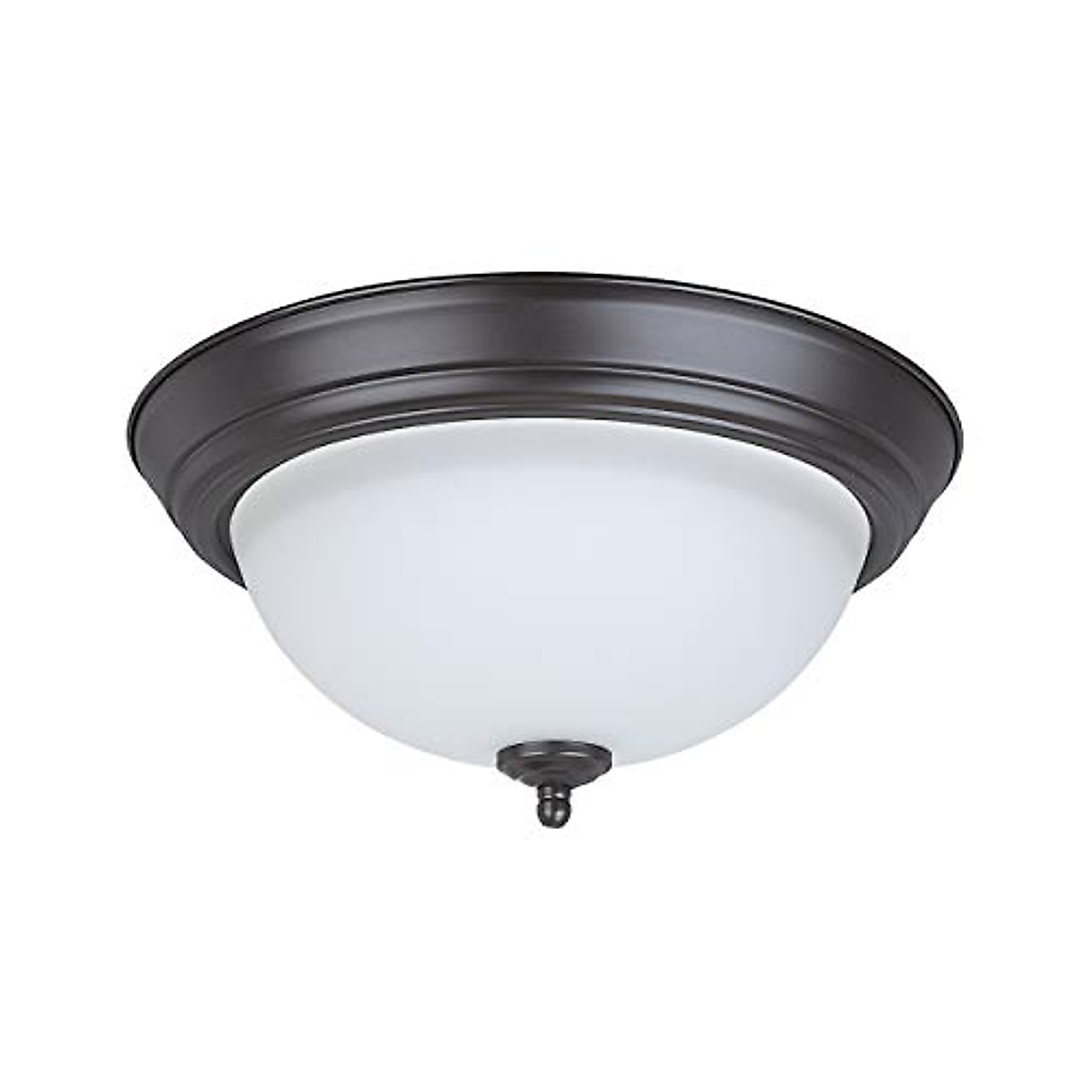 Aspen Creative Bronze 63017-21 LED Flush Mount Ceiling Light Fixture, Transitional Design Finish, Frosted Glass Shade, 11" Diameter, 1-Pack