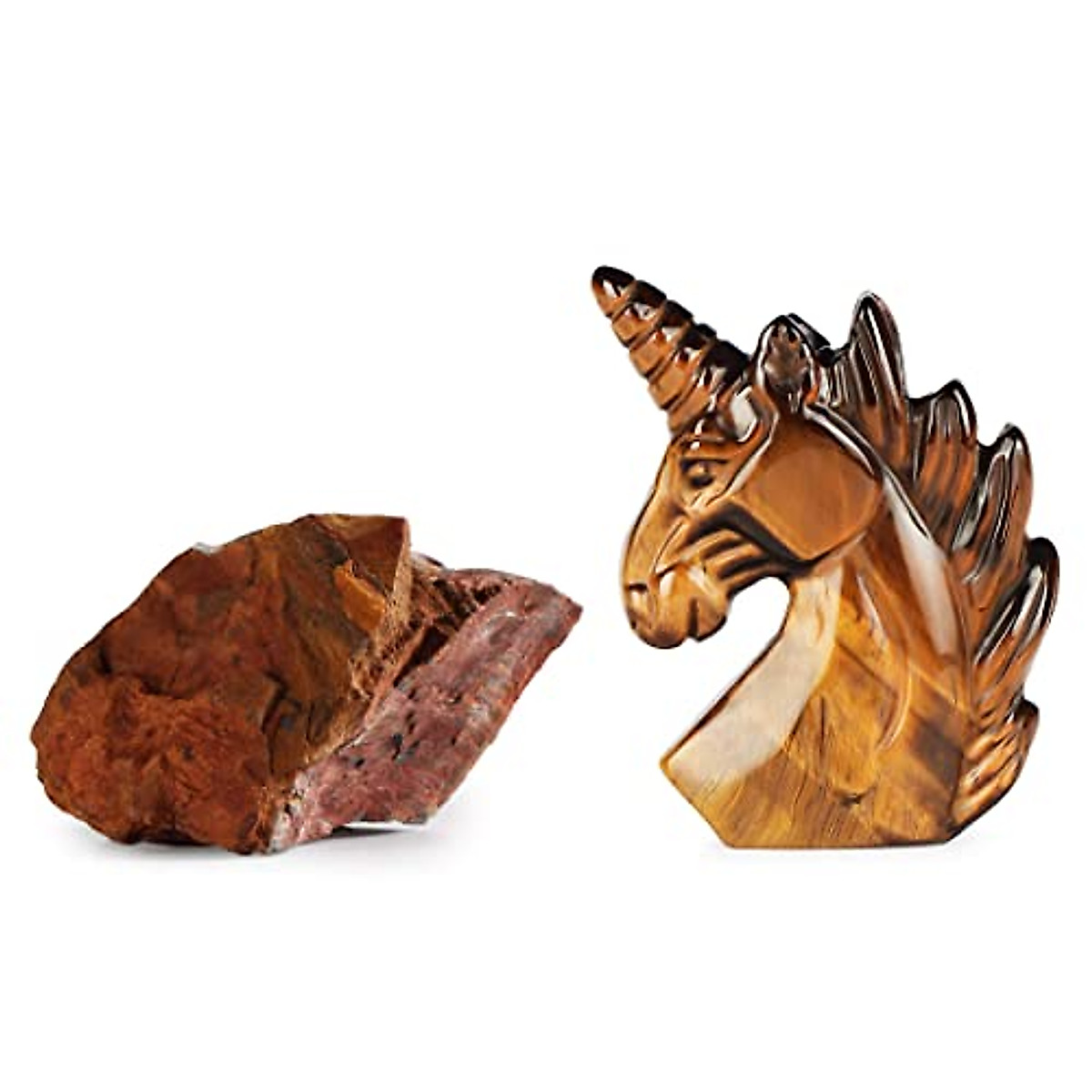 Artistone Tiger Eye Crystal Unicorn Figurine 3 Inch Carved Gemstone Decorative Unicorn Statue Ornament Collectible Healing Stone for Home Decor Birthday Mothers Day Christmas
