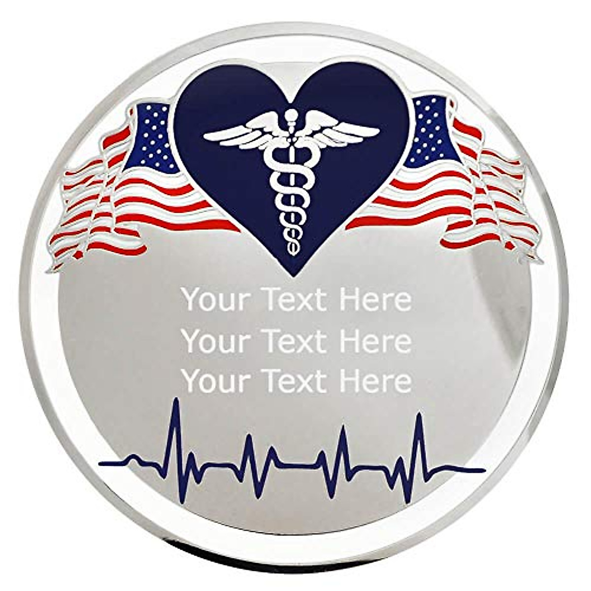 PinMart Saving Lives Medical Doctor Nurse Healthcare Engravable Challenge Coin