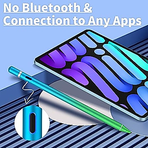 Stylus Pens for Touch Screens, Universal Fine Point iPad Pencil with Magnetic Cap for iPad, iPhone, Android, Tablet and Other Capacitive Touch Screen, Stylus Pen for iPad in Writing (Blue Green)