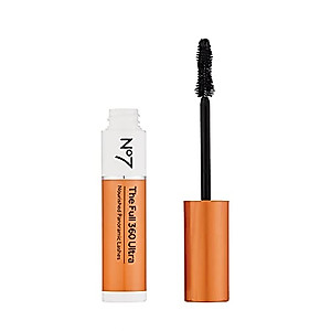 No7 The Full 360 Ultra Mascara - Black - Volumizing, Lash Lengthening Mascara with Shea Butter & Vitamin E - Curved Wand Applicator (10ml)