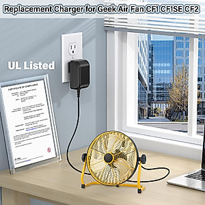 HIENADTOR 24V Charger Cord for Geek Aire CF1 CF1SE CF2 Rechargeable Outdoor High Velocity Camping Fan 12'' 16'' Power Cord Adapter for Geek Aire CF1-SE CF-1 CF-2 Portable Variable Speed Outdoor Fan