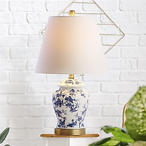 JONATHAN Y JYL3005A Penelope 22" Chinoiserie LED Table Classic Cottage Bedside Desk Nightstand Lamp for Bedroom Living Room Office College Bookcase LED Bulb Included, Blue/White