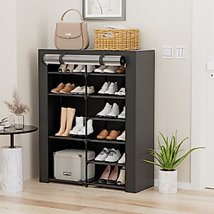 LVNIUS Covered Shoe Rack Shoes and Boot Organizer Cabinet 7-Tier 20 Pairs, Large Shoe Shelf Shoe Closet,Sturdy Closed Shoe Stand Holders for Garage Bedroom,Zapateras Organizer for Shoes