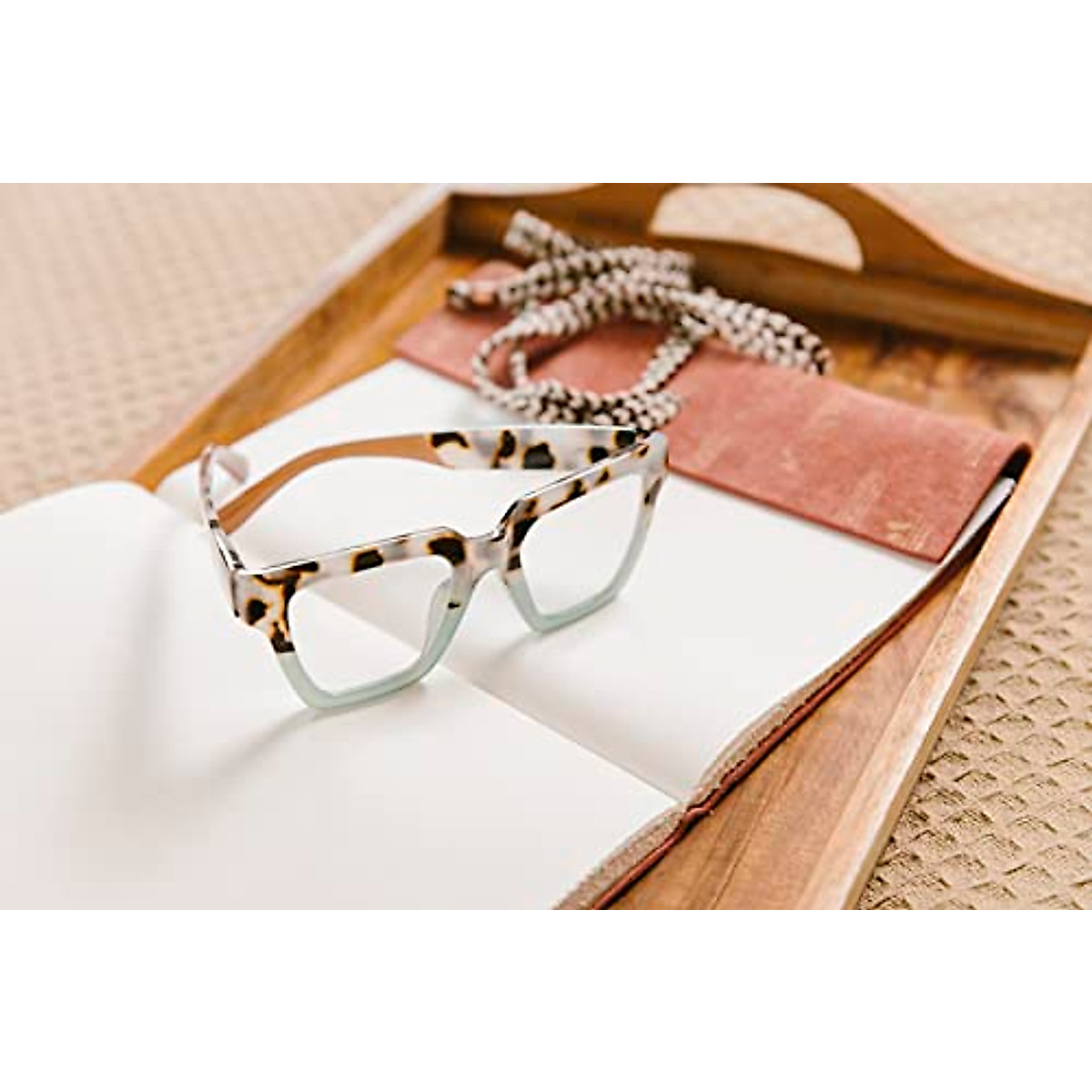 Peepers by PeeperSpecs Oprah's Favorite Women's Take a Bow Square Blue Light Blocking Reading Glasses - Chai Tortoise/Green +2.50