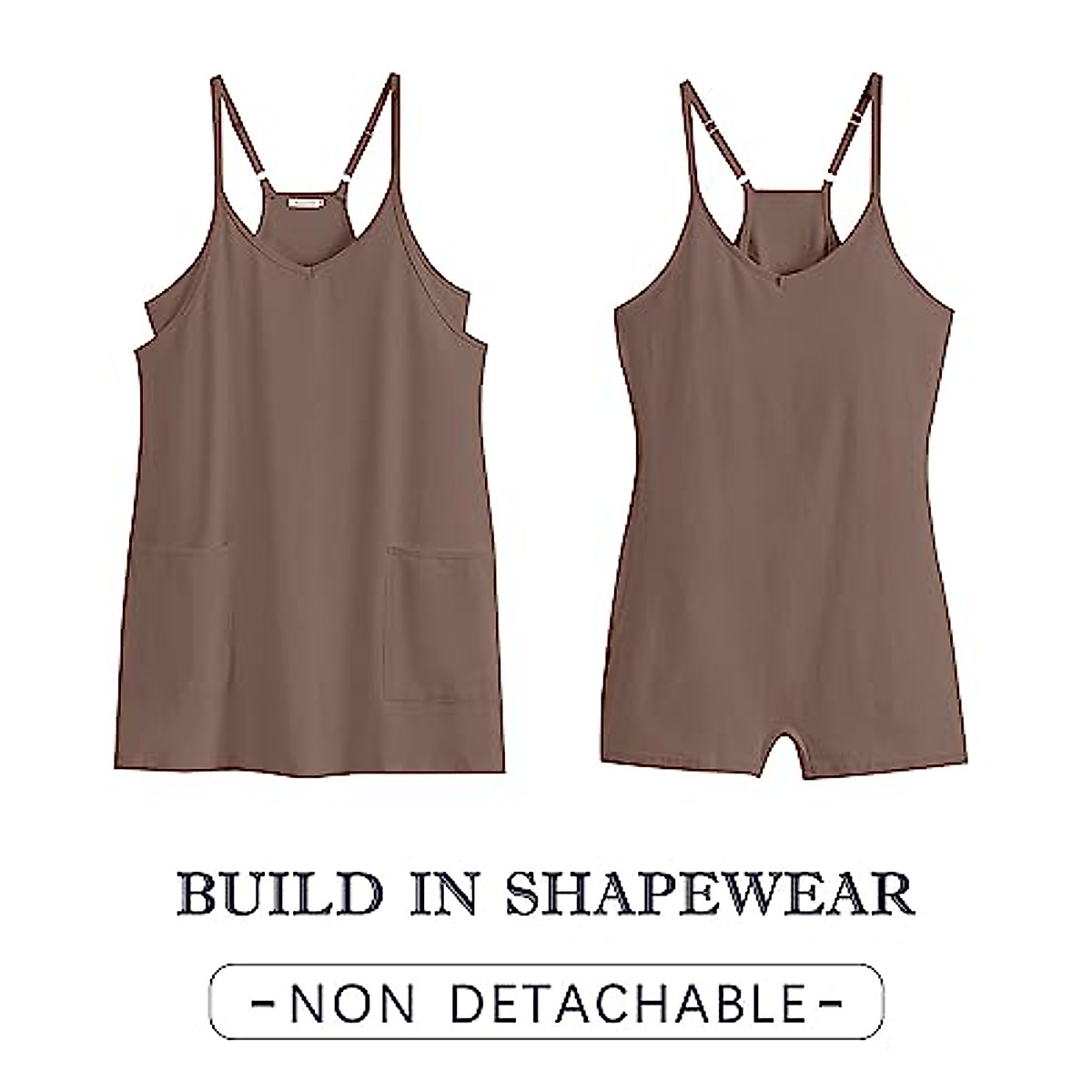Caracilia Workout Dresses for Women 2023 Summer Casual Sleeveless Athletic Outfits Tennis Golf Sports Short Mini Dress with Built in Shapewear C112A5-qianka-L Coffee