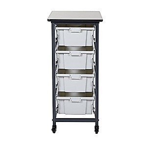 LUXOR MBS-SR-4L Mobile Bin System - Single Row Gray 20 L x 17 125 W x 37 5 H