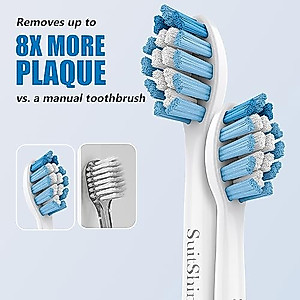 SuitShine Replacement Toothbrush Heads for Philips Sonicare Replacement Heads, Compatible with Phillips Sonicare Snap-on Electric Tooth Brushes, 6 Pack