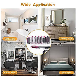 Affogato Wall Mount Holder for Dyson Airwrap Styler Accessories, Acrylic Storage Holder for Dyson Airwrap Attachments, Organizer Storage Rack for Curling Iron Wand Barrels Brushes, Transparent Clear