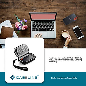 Caseling Hard Case fits SanDisk 250GB/500GB/1TB/2TB/4TB Extreme Portable SSD Carrying Travel Bag (Will not fit Sandisk Pro)