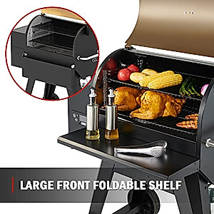 Monument Grills 86030 Wood Pellet Grill and Smoker for Outdoor Cooking, with chimney, Bronze