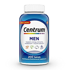 Centrum Multivitamin for Men, Multivitamin/Multimineral Supplement with Vitamin D3, B Vitamins and Antioxidants, Gluten Free, Non-GMO Ingredients - 200 Count