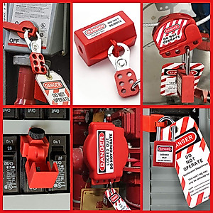 Lockout Tagout - Lock Out Tag Out Kit Safety Padlocks Lockout Hasp Breaker Lockout Ball Valve Lockout Steel Cable Lockout Plug Loto Valve Lockout Kit Loto Tags Lockout Set