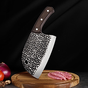 TJ POP Chinese Cleaver Knife 6.2 inches, Ultra Sharp Lightweight Meat Cleaver, Full-tang Chopping Knife 30Cr13 Steel Blade Thickness 1.5 mm, Fish Shape Series HP01003