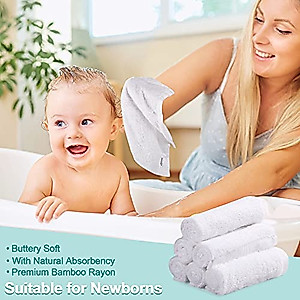 Qioo Baby Bamboo Washcloths 6Pack (White)