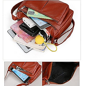 HPWRIU Mens Shoulder Bags Casual Leather Fashion And Retro Versatile Leather Bag Handbags for Women Shoulder Bags