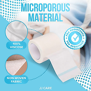 JJ CARE Micropore Tape [Pack of 8], 2” x 10 Yards, Breathable Paper Tape Medical Use, Latex-Free Paper Surgical Tape, Individually Boxed Paper Bandage Tape Rolls