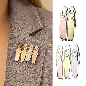 Alloy Sister Brooch Pin Set: 3 Sisters Clothing Pin Best Friends Sisterhood Brooch Alloy Sweater Breastpins BFF Brooch for Purse Sweater, 3.2X2.5X0.5cm, AX191275LU