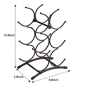 SCDGRW Wine Racks Countertop, 9 Bottles Wine Holder for Wine Storage, Small Wine Rack, Modern Black Metal Wine Holder Stands, Wine Storage for Pantry, Bar, Cabinet, No Assembly Required