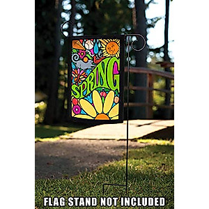 Toland Home Garden 1112150 Groovy Spring Spring Flag 12x18 Inch Double Sided Spring Garden Flag for Outdoor House Flag Yard Decoration