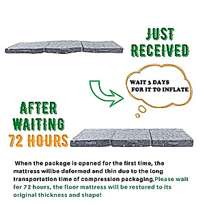 MeMoreCool Glow Dinosaur Foldable Floor Mattress for Kids, Trifold Nap Mat for Toddlers, Portable Daycare Sleeping Futon or Floor Bed, 57x22 Inch