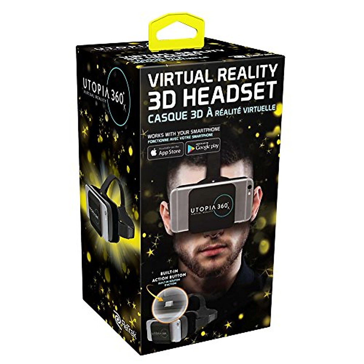 Emerge Utopia 360 Virtual Reality 3D Headset, Low Profile, Light,