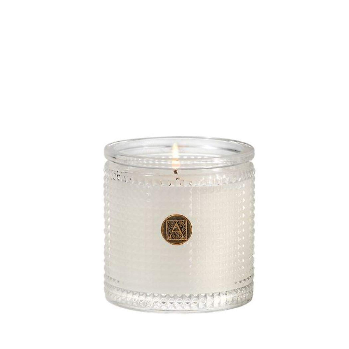 Aromatique The Smell of Spring Textured Glass 6 oz Scented Jar Candle with Metal Medallion for Home Décor and Gift