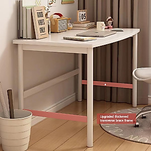 XUEGW Small Computer Desk Simple Style Office Desk Study Work Table for Home Bedroom Writing Desk, White