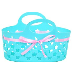 Easter Egg Hunt Oval Plastic Baskets with Ribbons(Pink, Purple, Blue and Yellow) With Special DTJS Easter Bonus