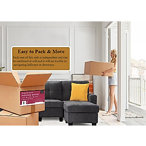 asunflower Small Chaise Couch Loveseat Sofa with Storage Ottoman Velvet L Shape Small Sofa Couch for Bedroom,Office, 2 Seater Couch for Small Room