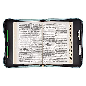 Christian Art Gifts Faux Leather Fashion Bible Cover: I Know The Plans I Have for You - Jeremiah 29:11 Inspirational Bible Verse, Debossed Floral Teal Design, Medium