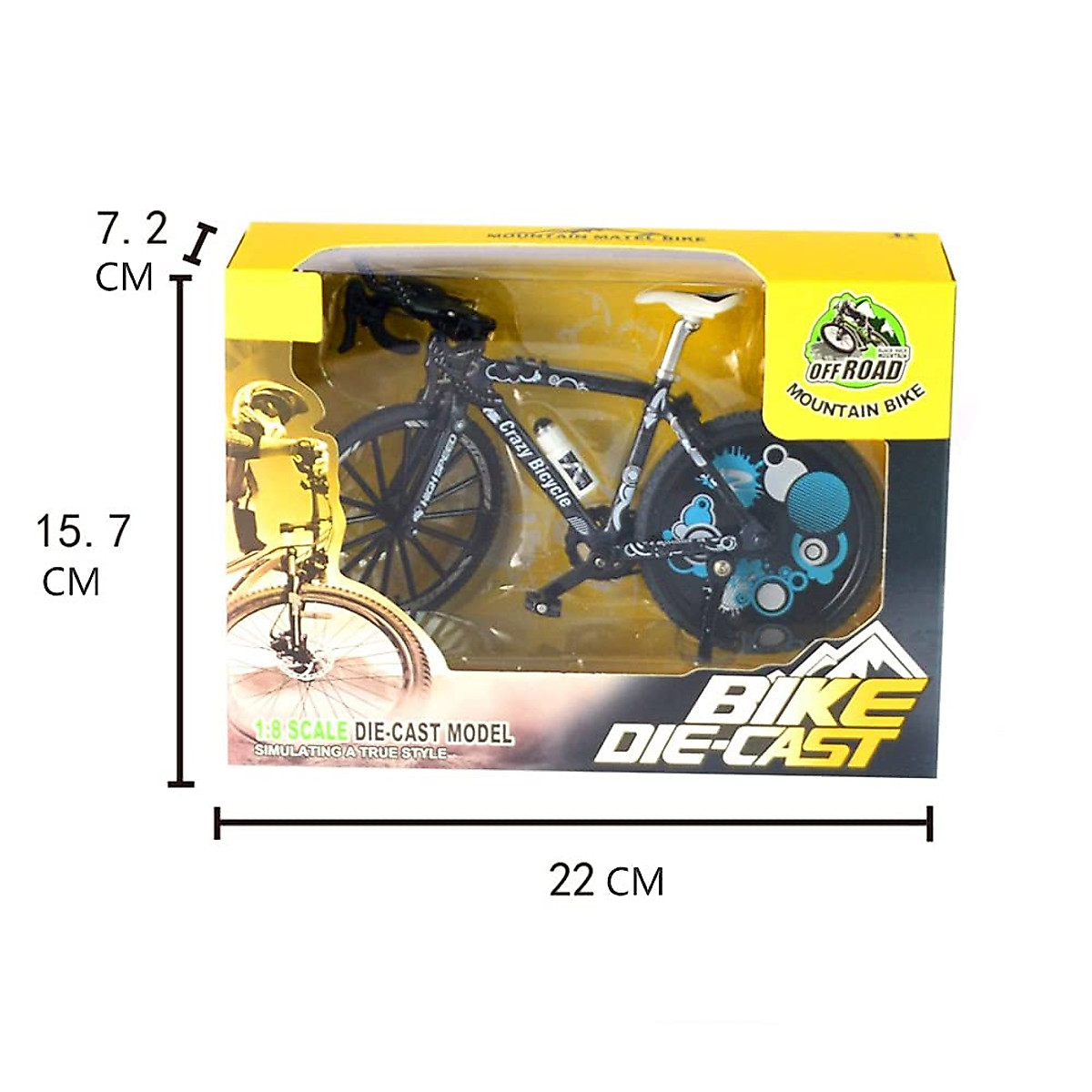 Ailejia Mini Bike Ornament Toy Doodle Bicycle Mountain Cake Topper Dirt Bike Party Decorations BMX Finger 1:8 Scale Curved Simulation Toys for Home Decor,Collection (Black)