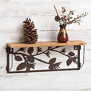 Pinecone Forest Metal & Wood Shelf