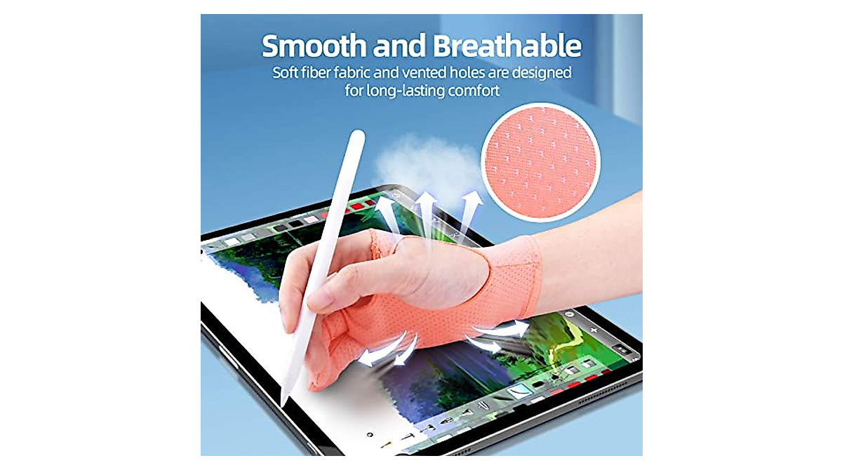 Artist Drawing Glove for Women [2 Pack Pink] 3-Layer Palm Rejection ...