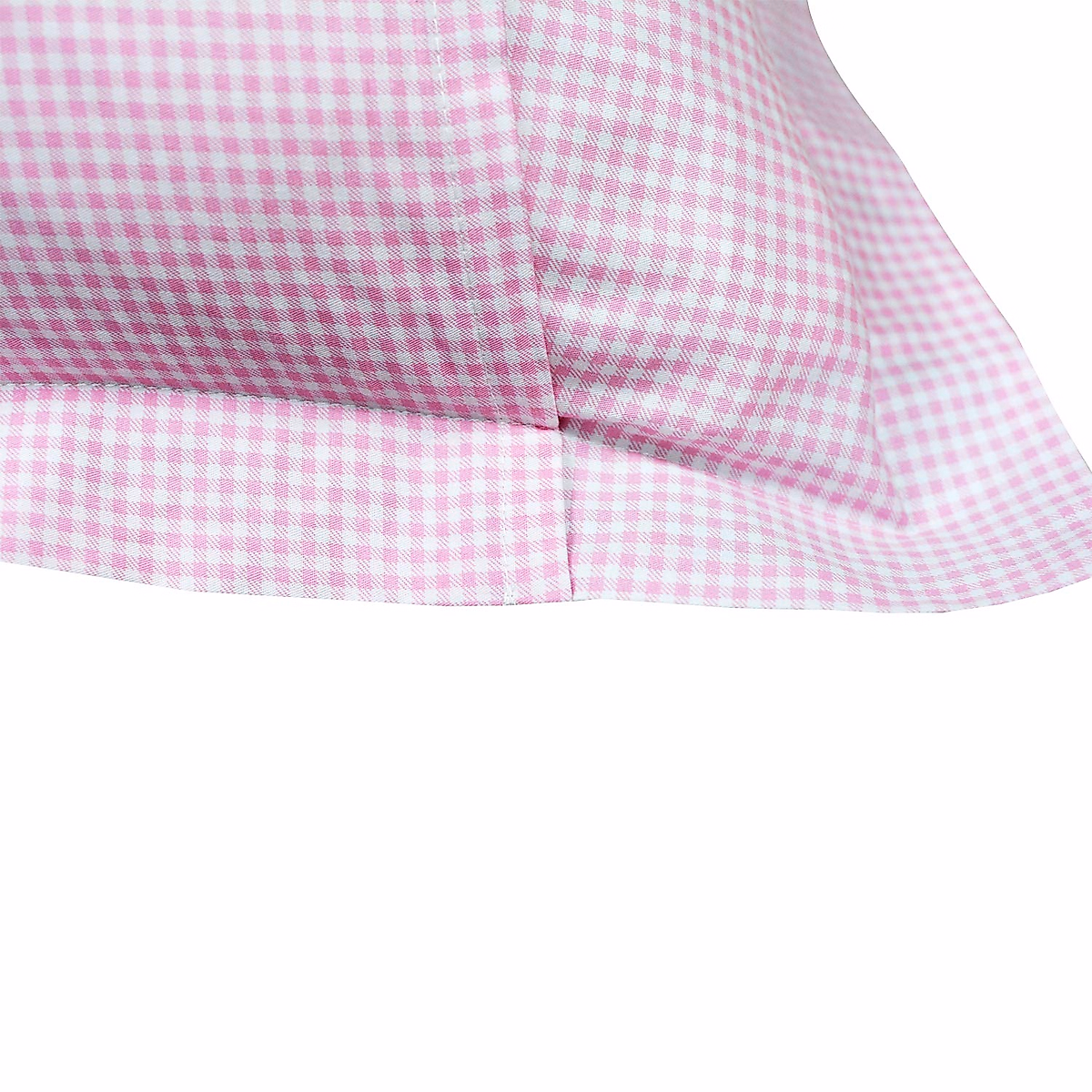 FADFAY Shabby Floral Duvet Cover Set Pink Grid Cotton Farmhouse Bedding with Hidden Zipper Closure 3 Pieces, 1duvet Cover & 2pillowcases,King/California King Size