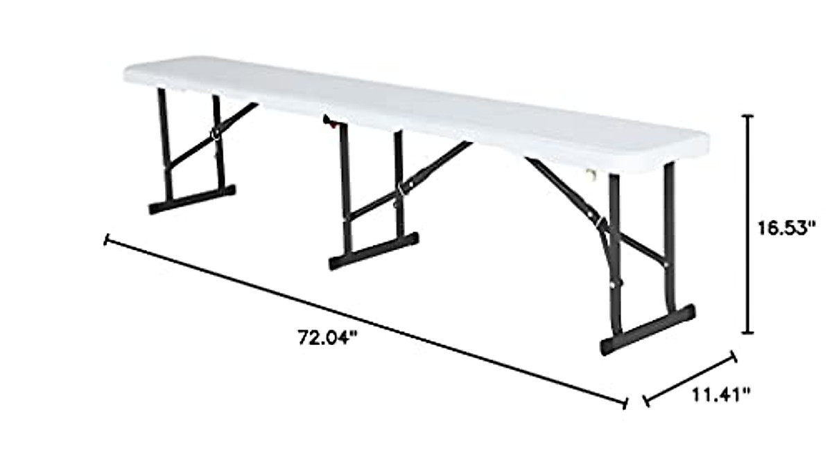 Lifetime Portable Folding Bench - Durable Indoor & Outdoor Seating